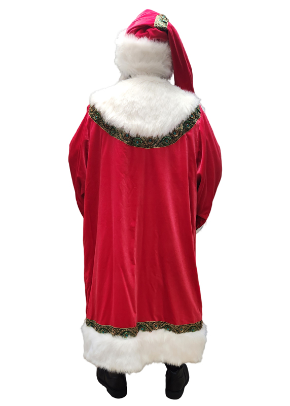 Professional Santa Claus Wardrobe | Cardinal Red Royal Robe with Green ...